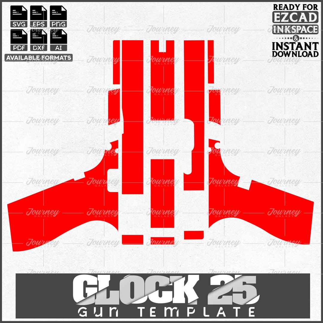 Glock 25 Model Gun Engrave Template, Glock Gun Template, Glock 25 Gun ...