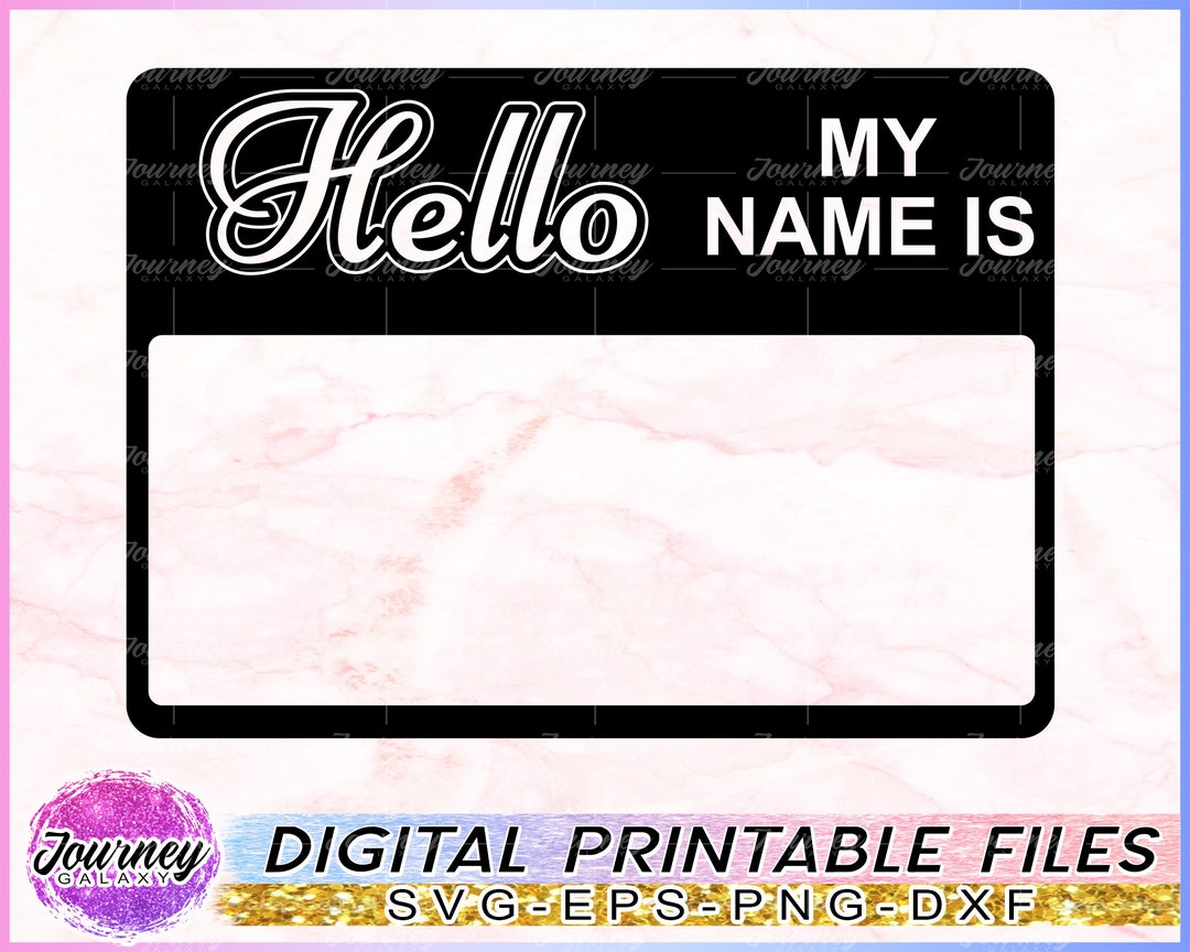 Hello My Name is SVG Name Tag Svg Hello My Name is Badge - Etsy
