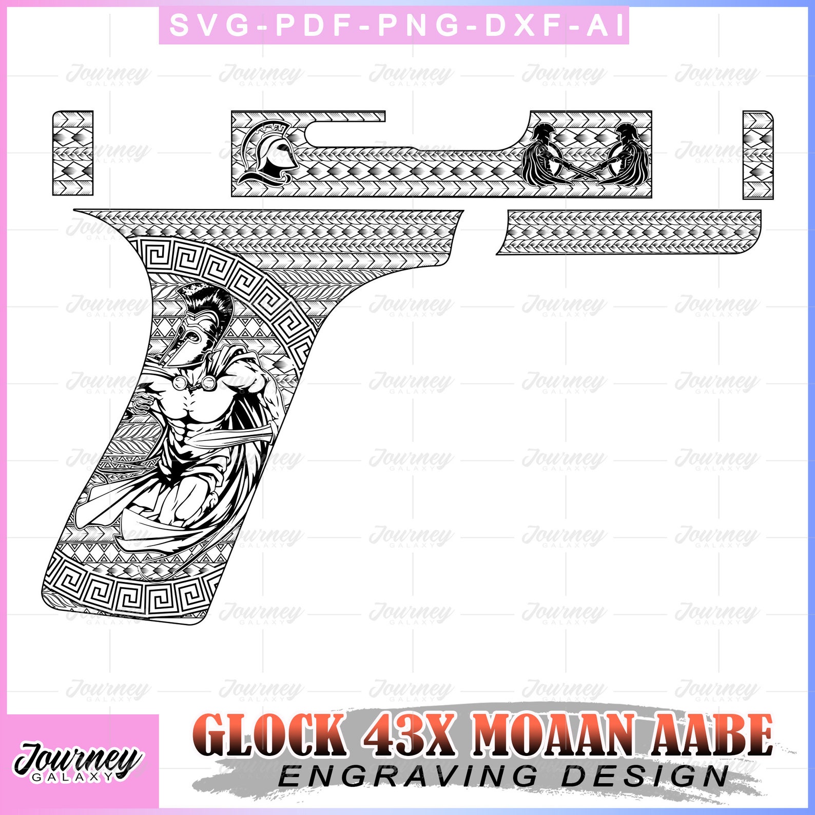 Glock 43x Moaon Aabe Gun Engraving Design, Vector Moaan Aabe Silhouette ...