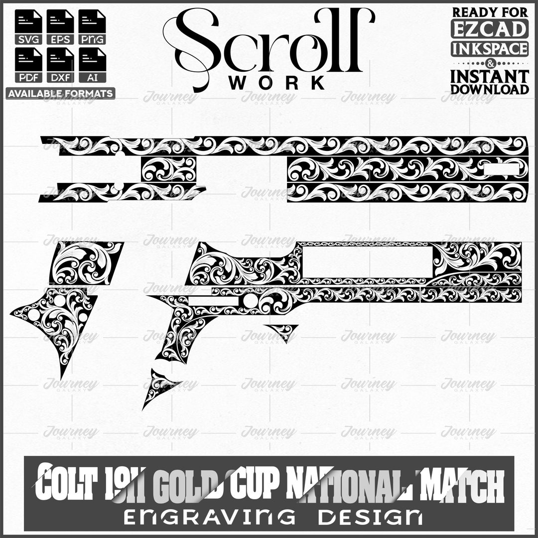 Colt 1911 Gold Cup National Match Model Firearm Scroll Work Engraving ...