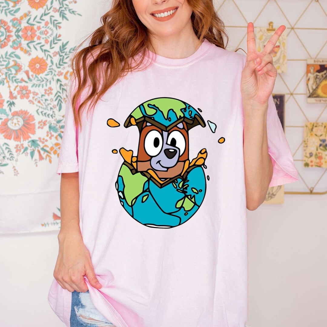 Comfort Colors® Bluey Earth Shirt Cute Bluey Bluey Shirts - Etsy