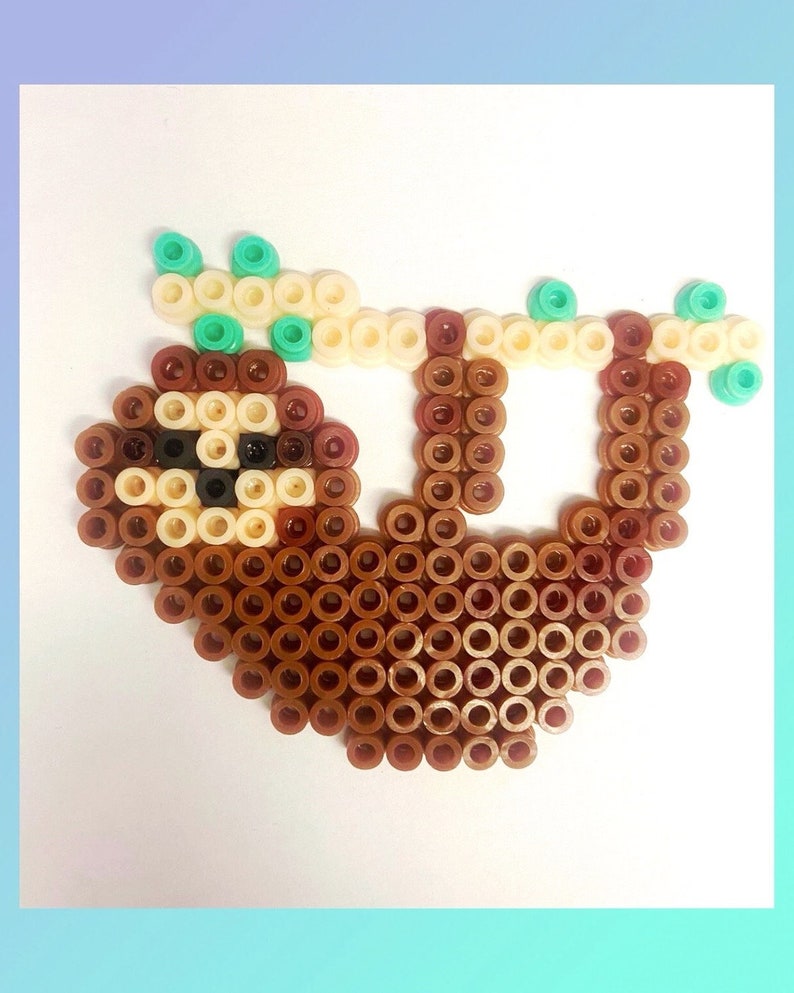 Hama Beads, Design, Sloth, Decoration, Pin Badge, Magnet, Keyring ...