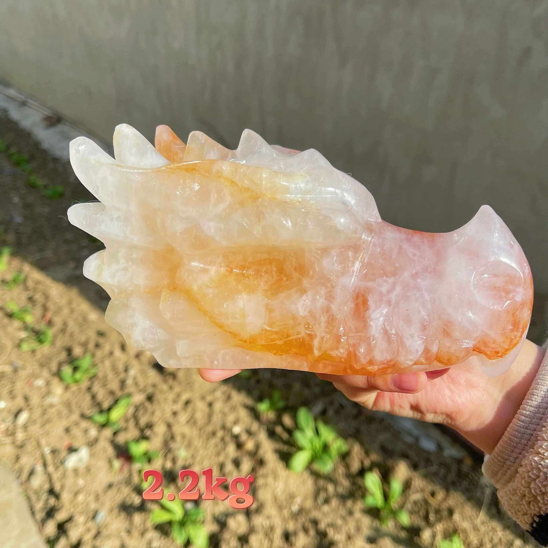 2.2kg，fire Quartz Dragon ，dragon ，crystal Dragon，dragon Head，handicraft ...