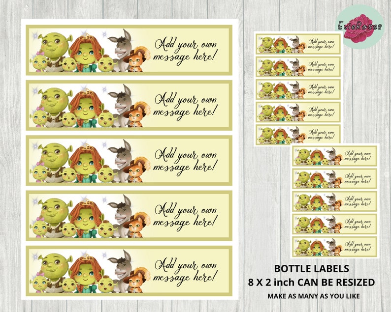 Shrek Bottle Labels Printable Shrek Party Decoration Fairy - Etsy