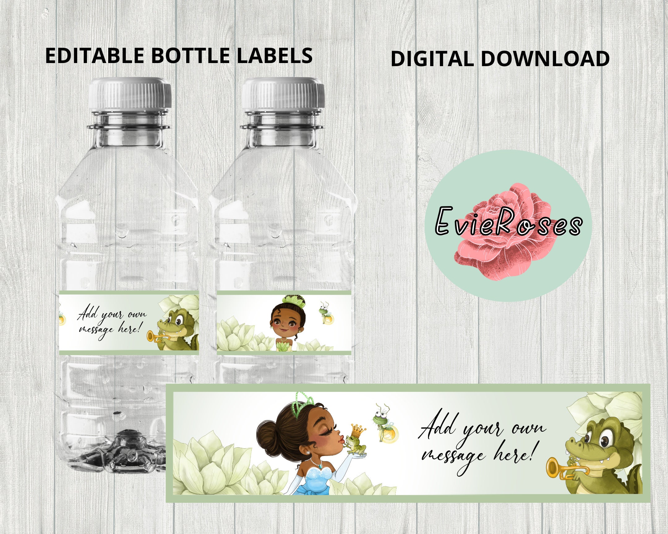 Frog Princess Bottle Labels: Editable Party Decor (digital Download) - Etsy