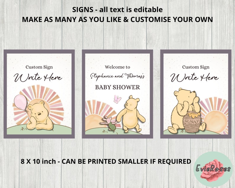 Classic Winnie the Pooh Baby Shower Bundle, Pooh and Piglet Party ...