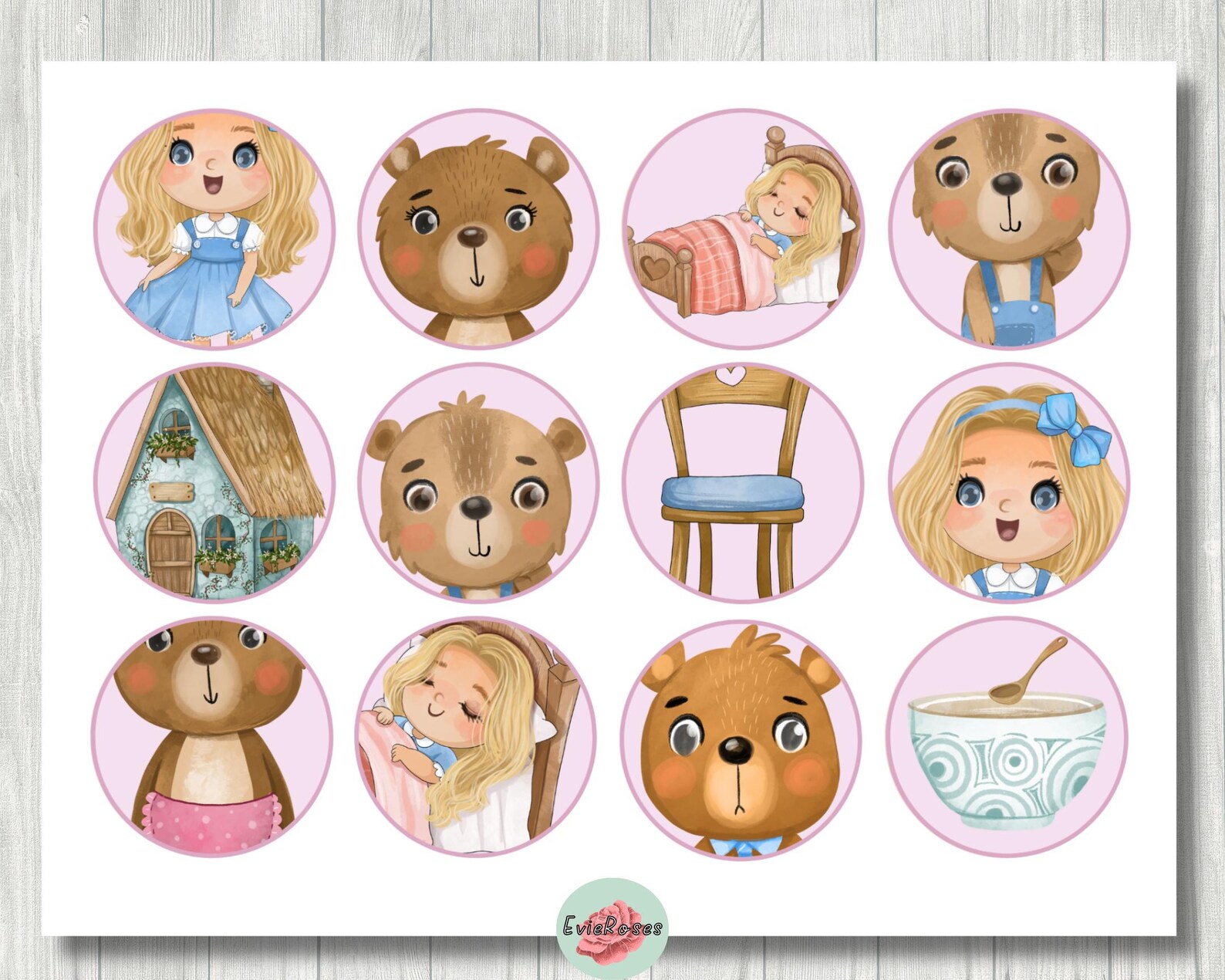 Goldilocks Birthday Party Decor: Story Time Printable Bundle (digital ...