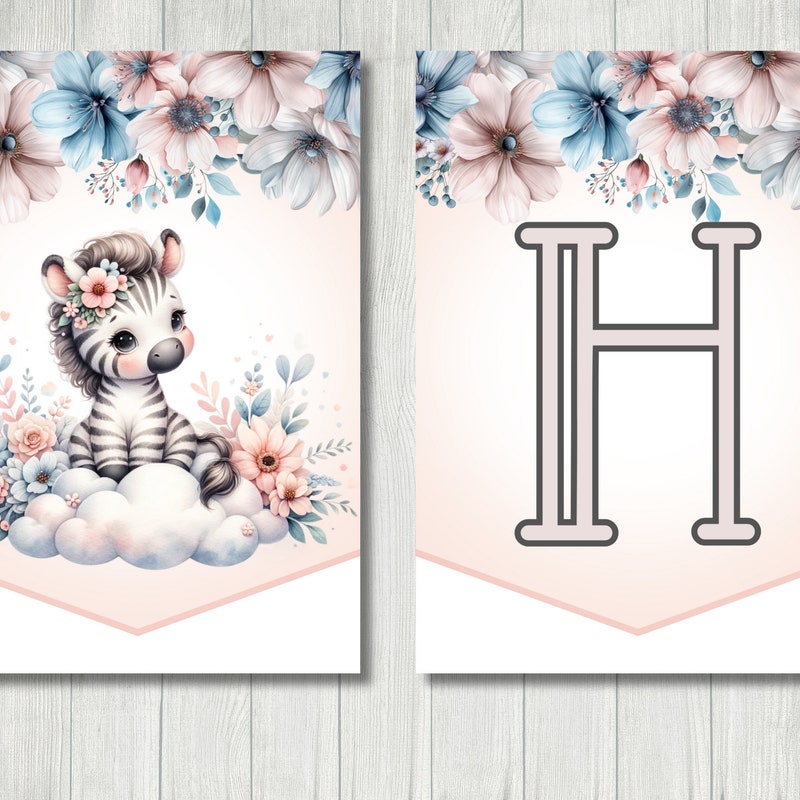 Pink Zebra Banner - Etsy