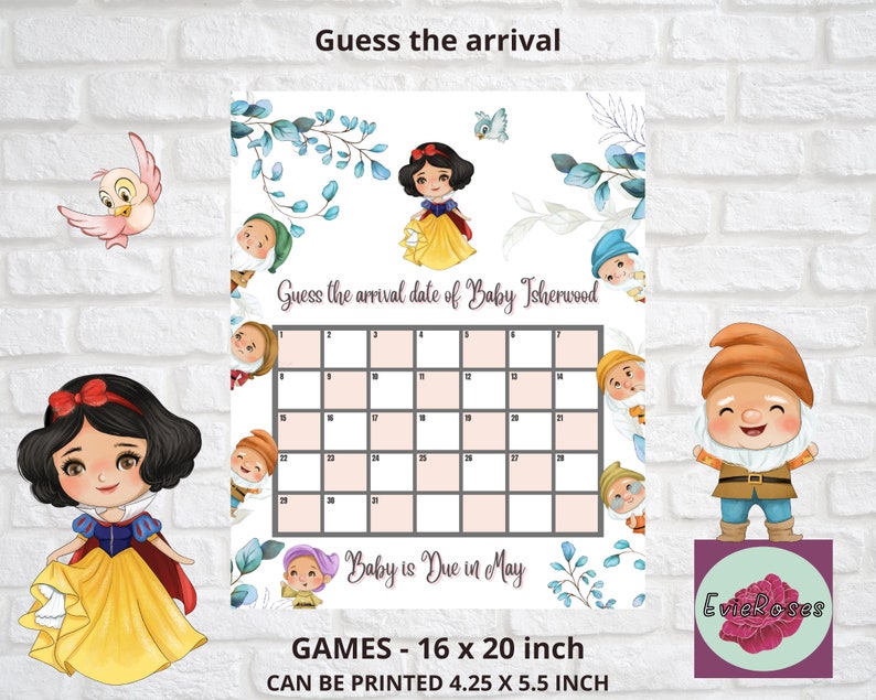 Princess Baby Girl Shower Games, Printable Fictional Character Baby ...