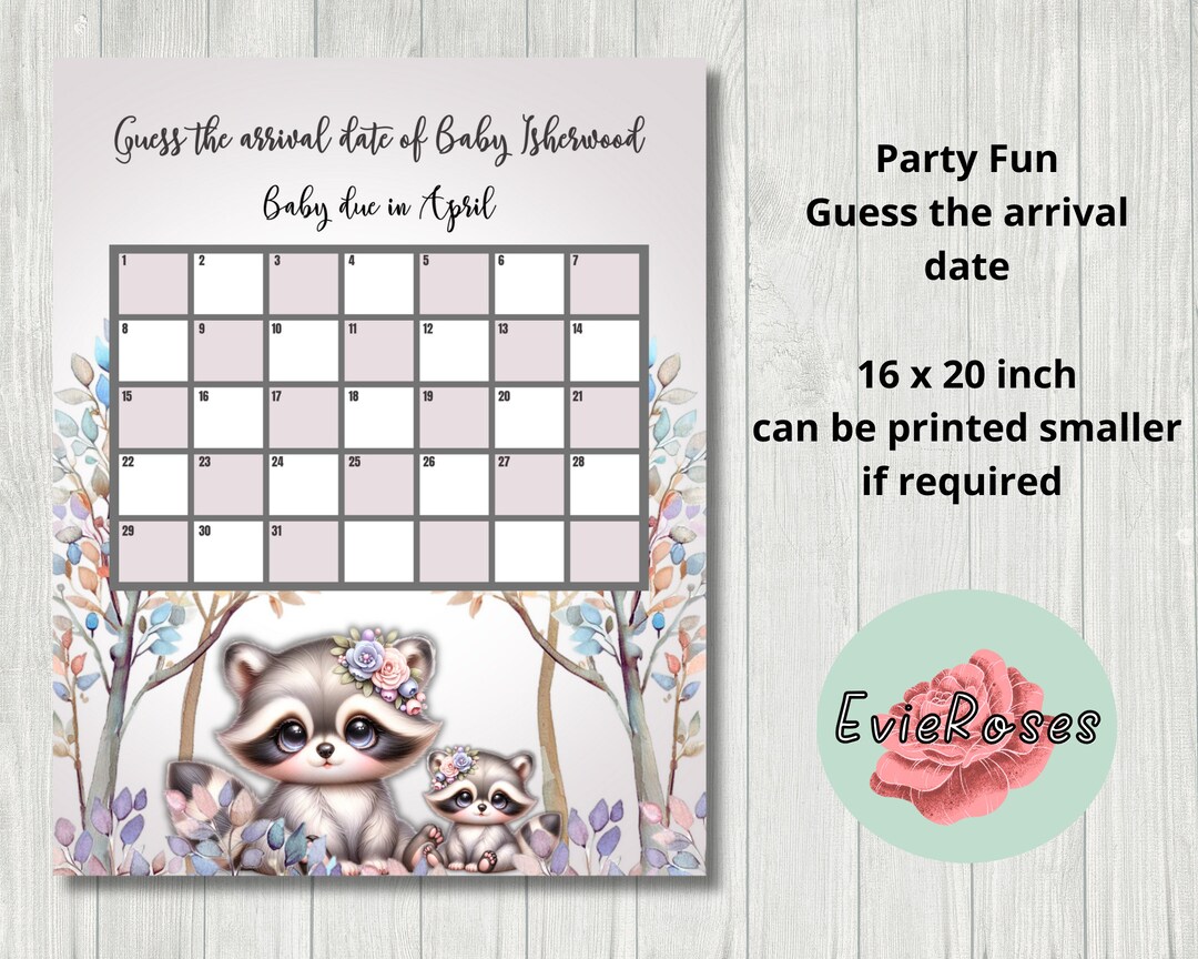 Raccoon Baby Shower Games Bundle, Boho Woodland Party Activities ...