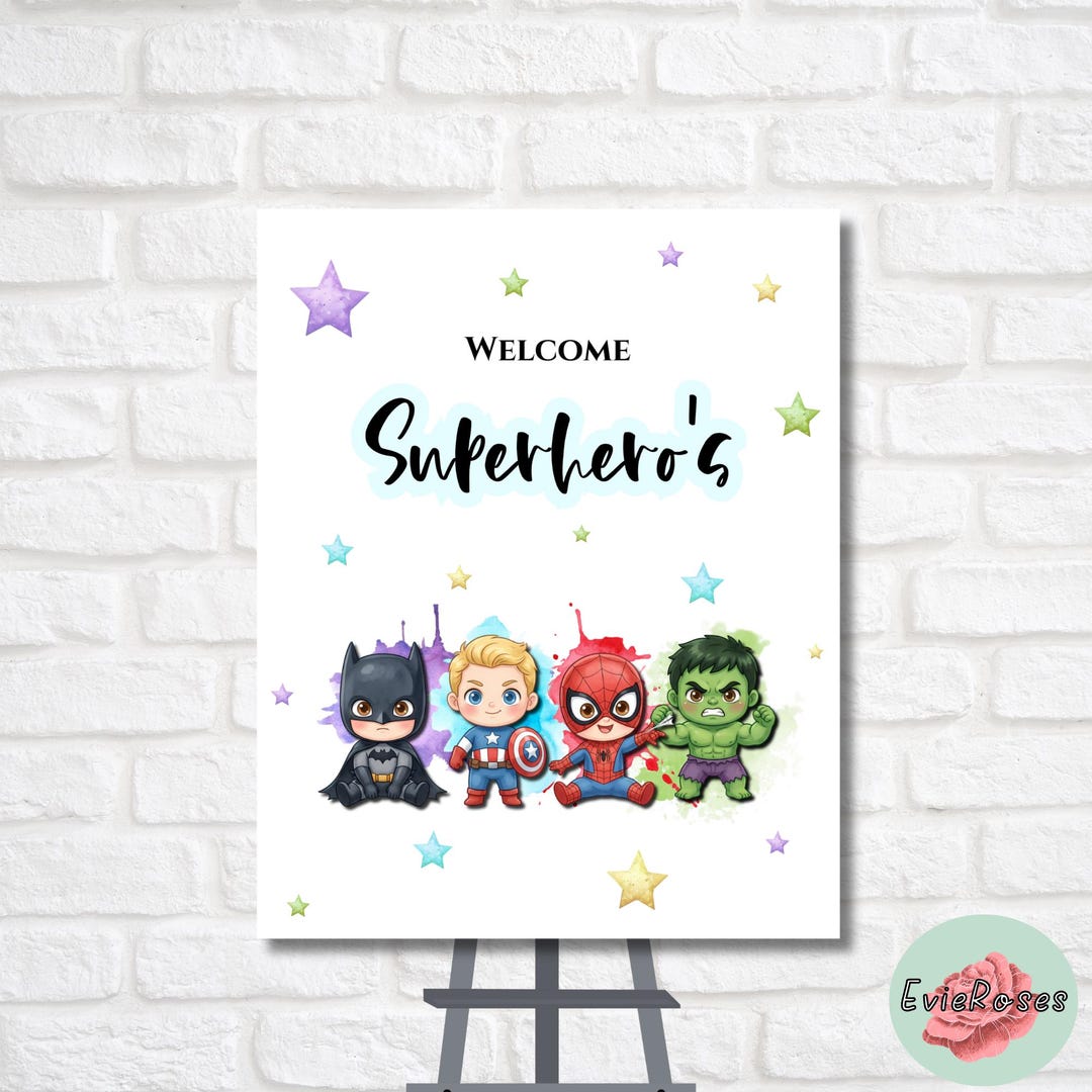 Baby Superhero Welcome Sign Pack, Printable (digital Download) - Etsy