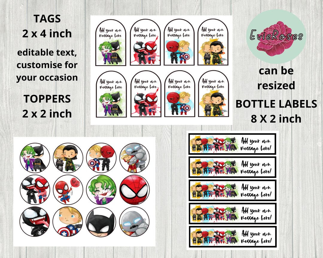 Superhero Party Bundle Printable Hero and Villain Costume - Etsy