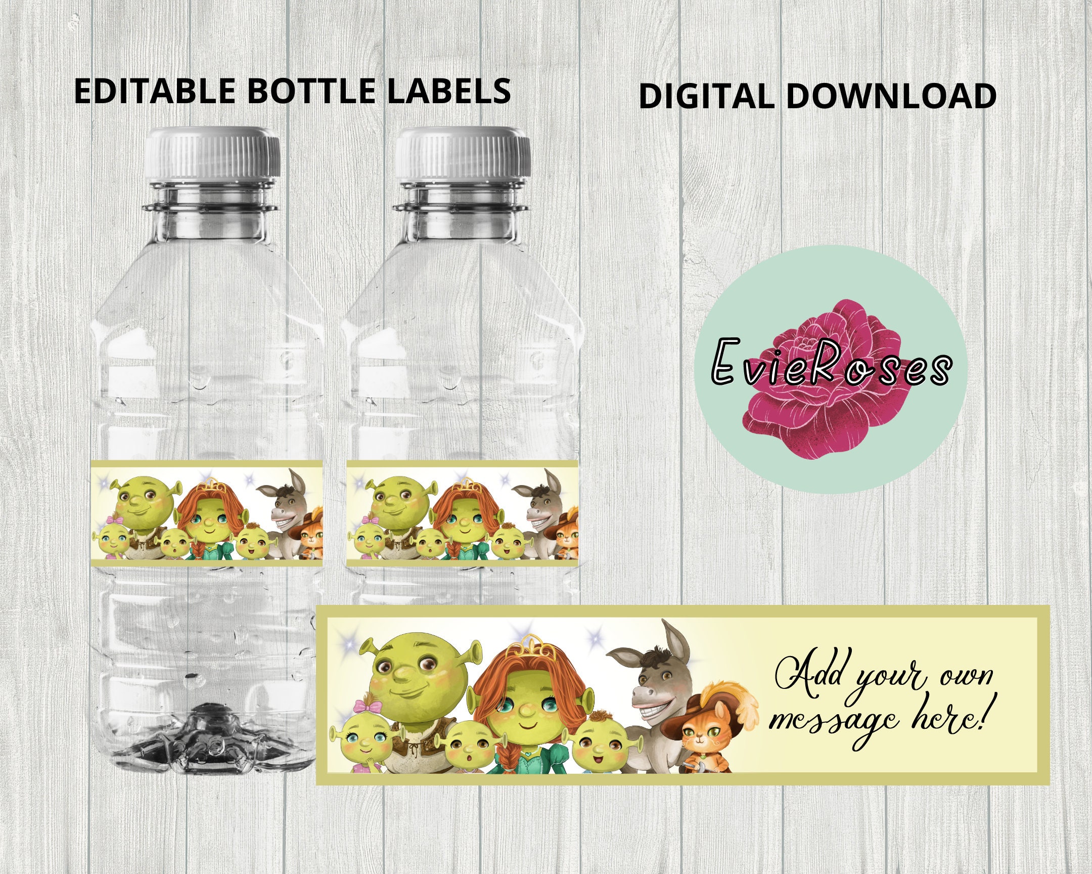 Shrek Bottle Labels Printable Shrek Party Decoration Fairy - Etsy
