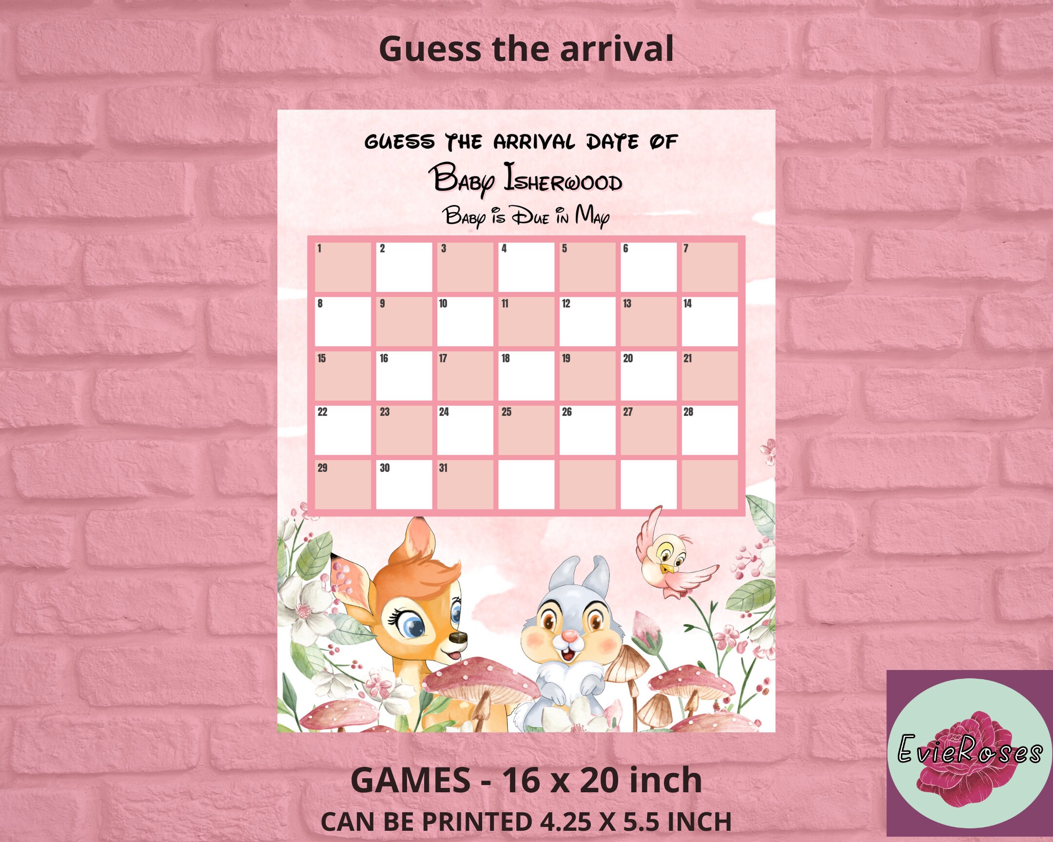 Little Deer Baby Shower Games Baby Animal Shower Fun Games - Etsy