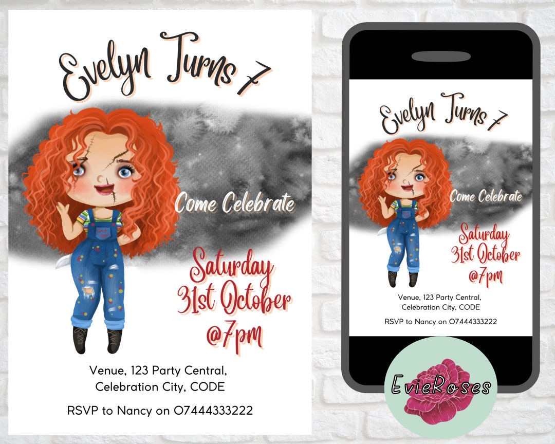 Horror Birthday Invite, Funny Birthday Editable Invite, Printable ...