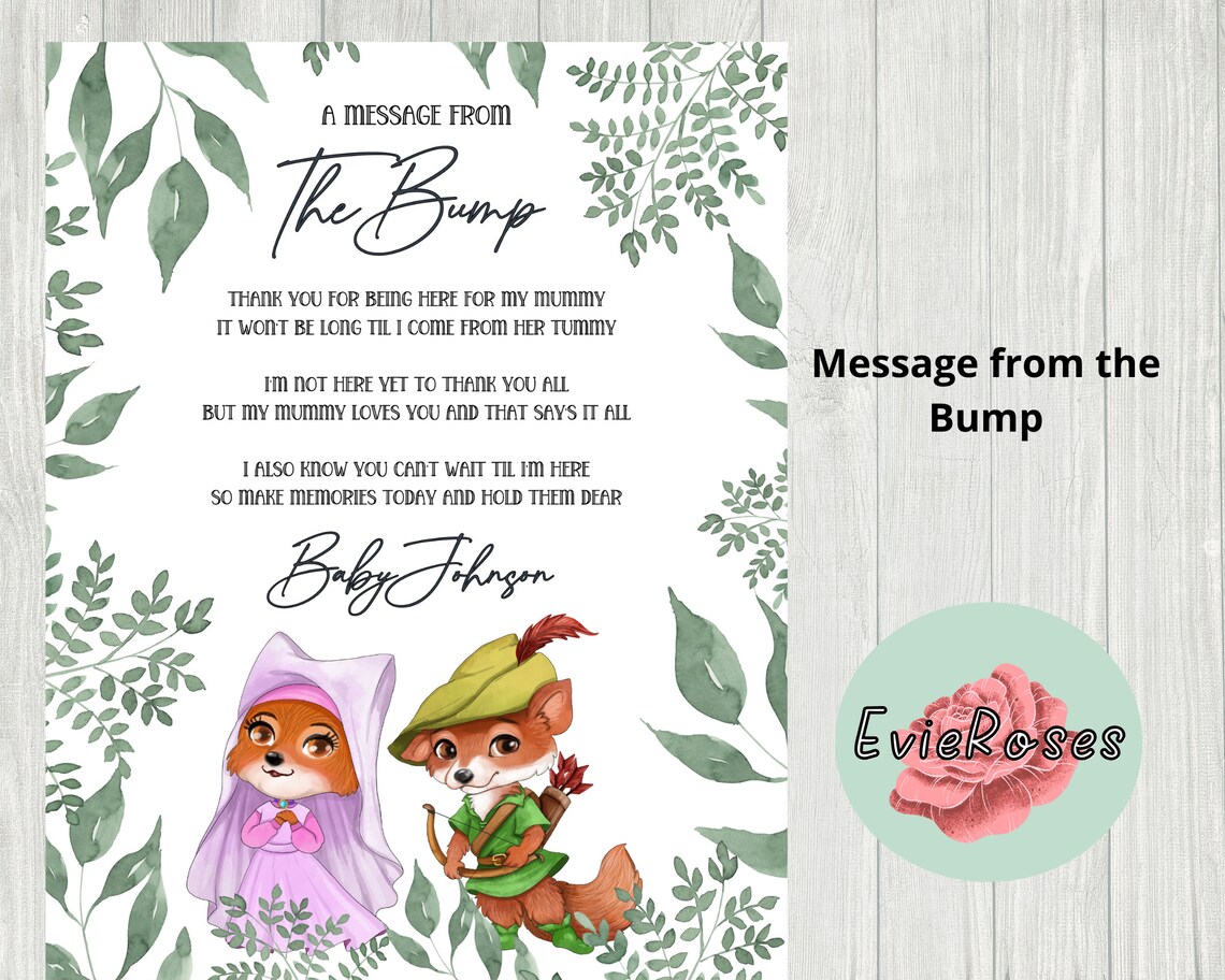 Robin Hood Baby Shower Bundle: Editable Invite, Signs (digital Design ...