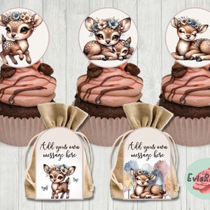 Bambi Birthday Invitation Bundle: Boho Deer Party Decor (digital Design ...