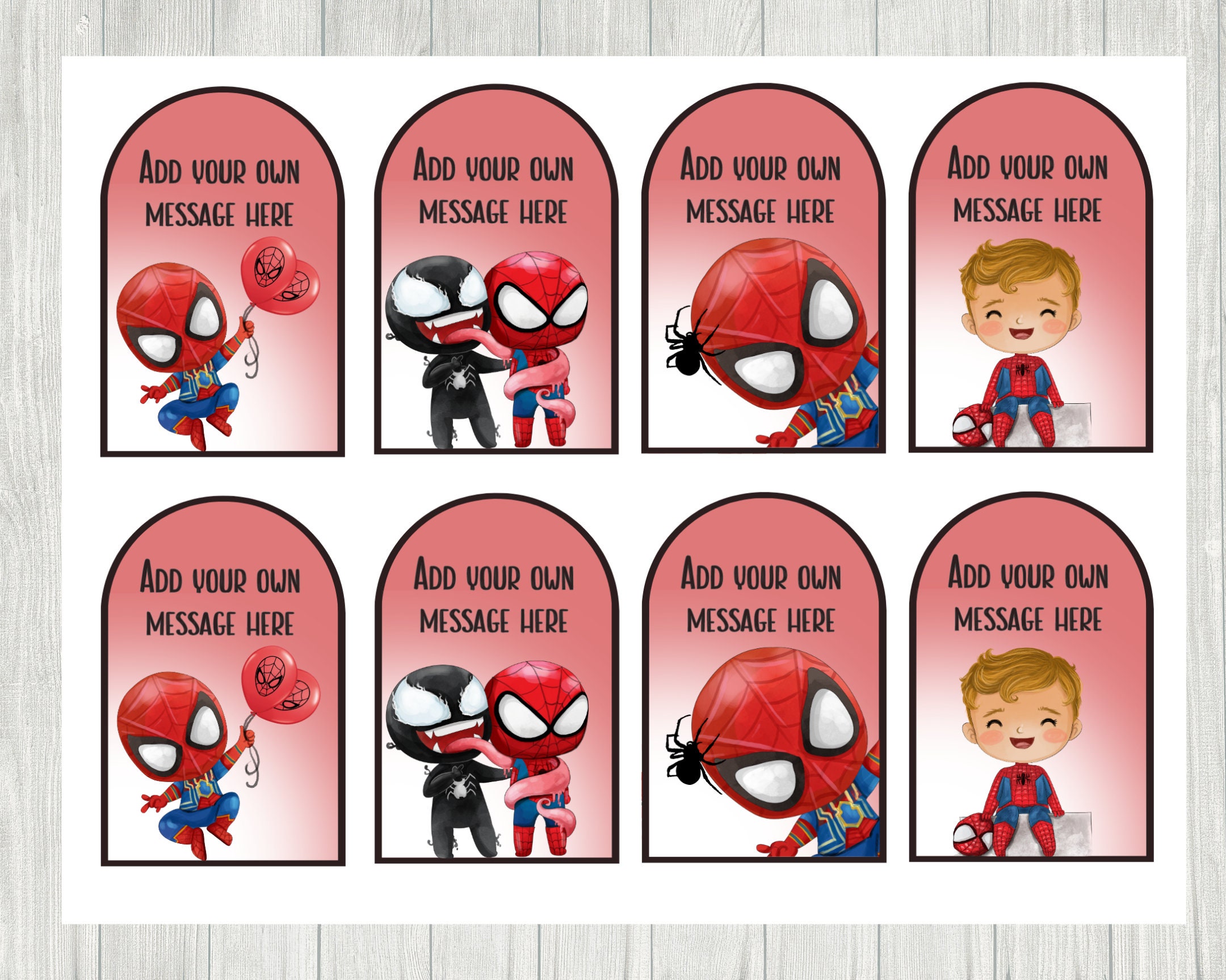 Spiderman Gift Tags Cupcake Toppers and Large Cake Topper - Etsy UK