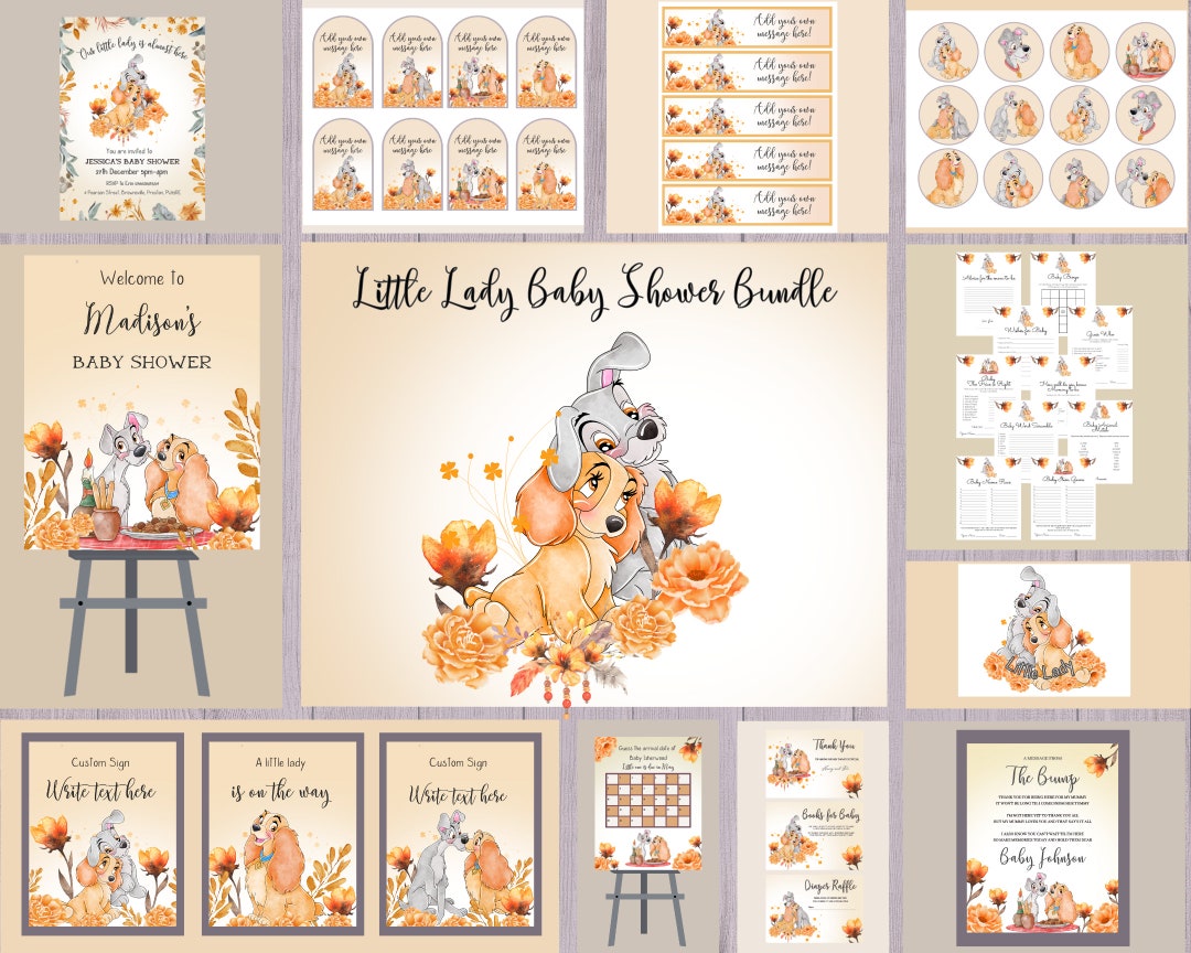 Puppy Baby Shower Complete Bundle, Puppy Party Decoration, Digital ...