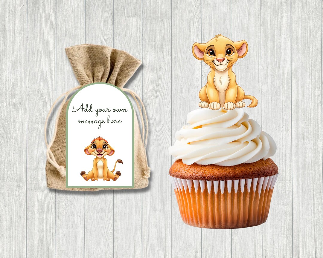 Simba Favor Tags and Cupcake Topper Pack: Lion King Printable Party ...