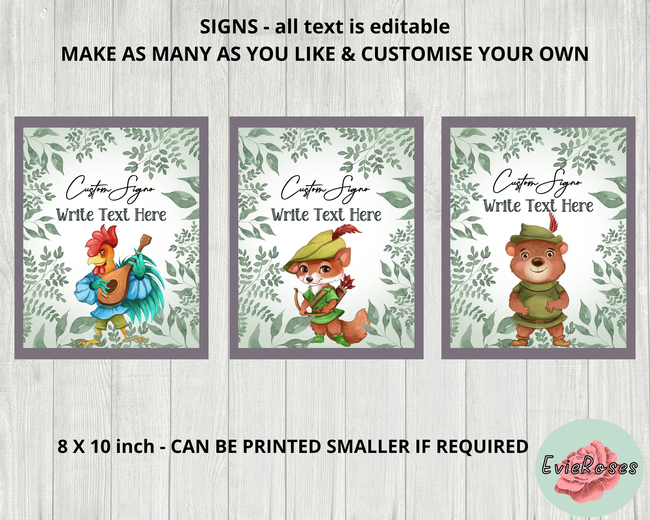 Robin Hood Baby Shower Bundle: Editable Invite, Signs (digital Design ...