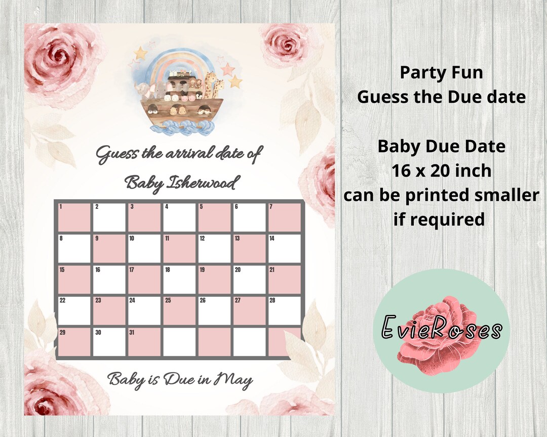 Noahs Ark Baby Shower Games Bundle, Dusty Rose Floral Decor, Editable ...