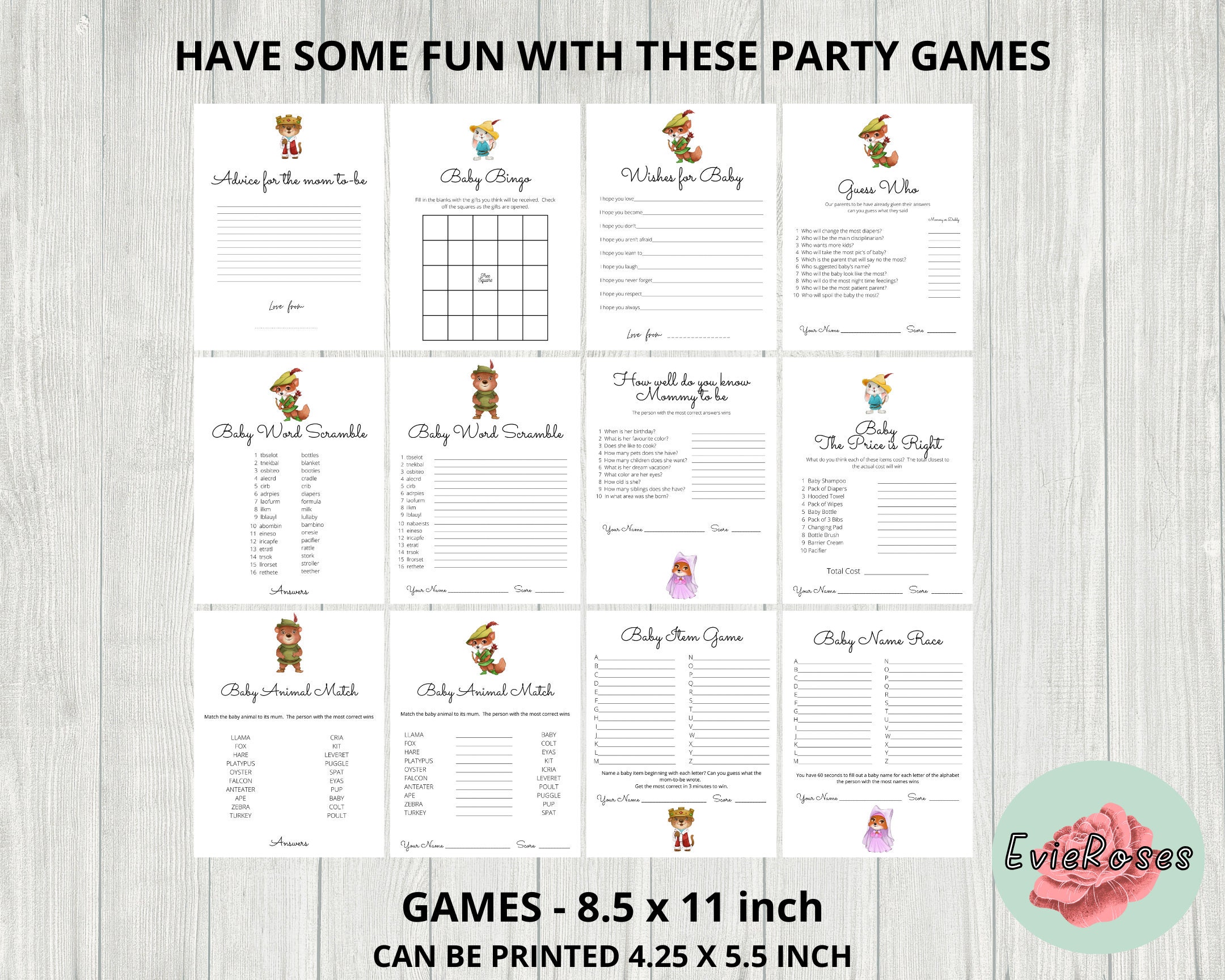 Robin Hood Baby Shower Bundle: Editable Invite, Signs (digital Design ...