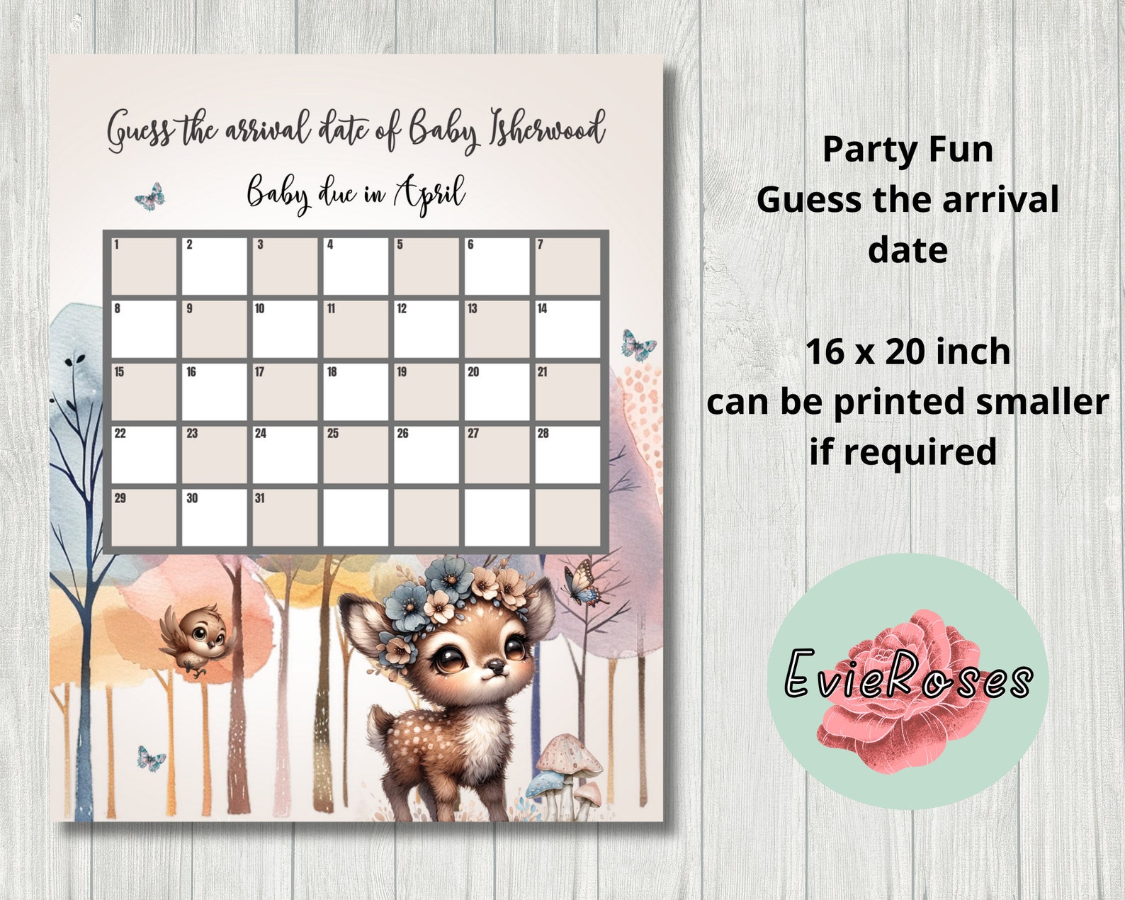 Deer Baby Shower Games Bundle, Bambi Printable Activities, Gender ...