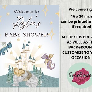 Blue Dragon Prince Baby Shower Decor: Mythical Kingdom Party (digital ...