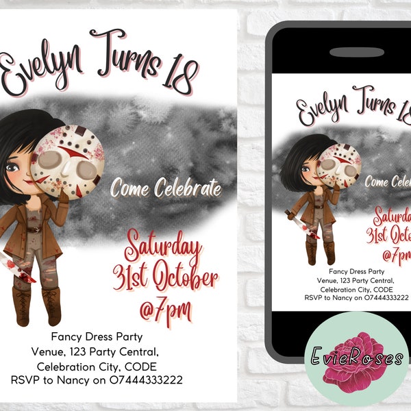 Ghostface Birthday Invitation Digital - Etsy