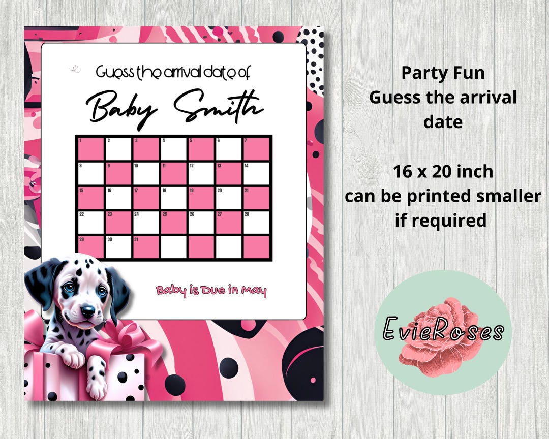 Puppy Baby Shower Games Bundle, Dalmatian Party Activities, Girls Baby ...