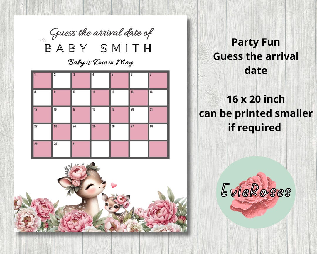 Deer Baby Shower Games Bundle, Pink Baby Shower Activities, Guess the ...
