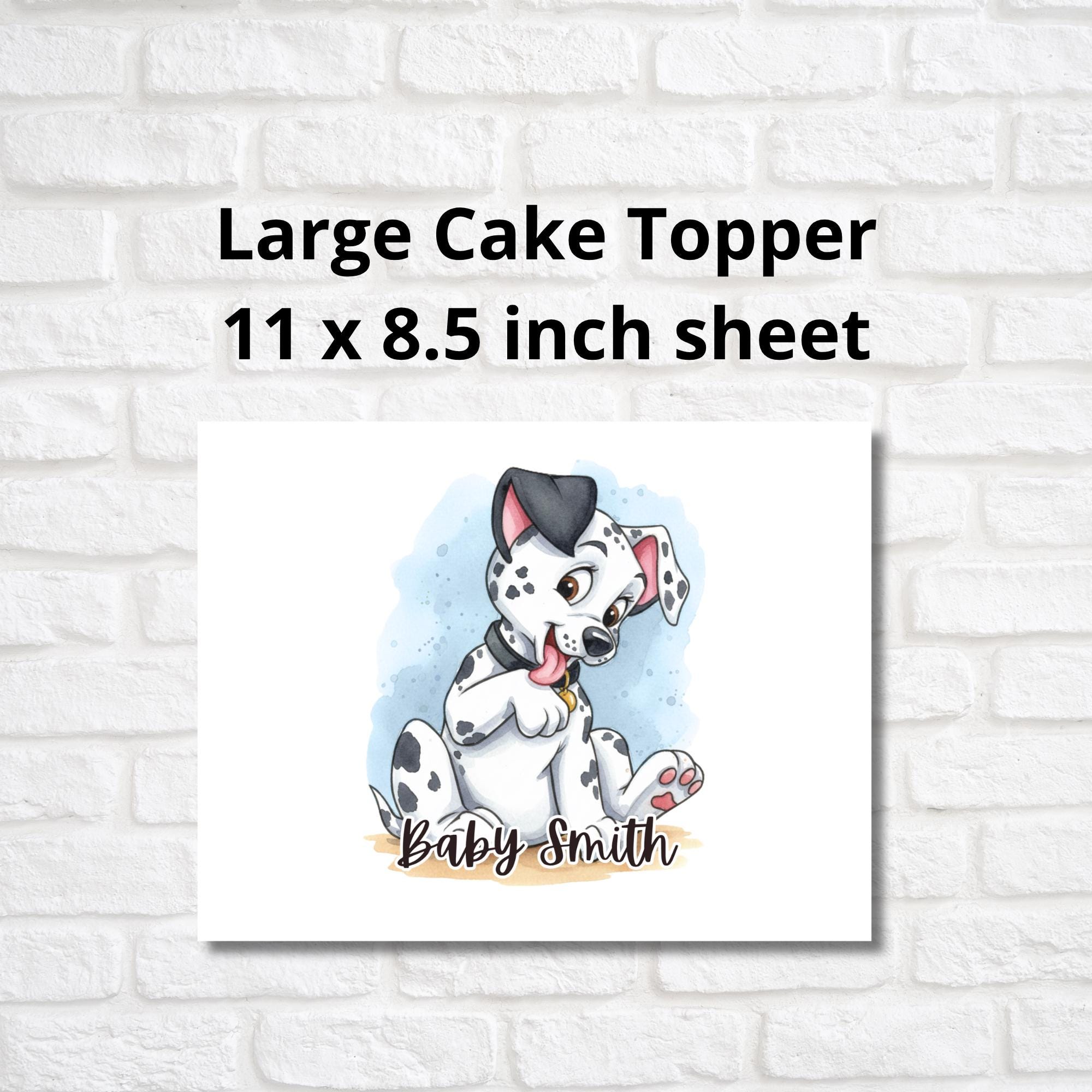 101 Dalmatian Cake Topper Bundle, Printable Puppy Gift Tags, Editable ...