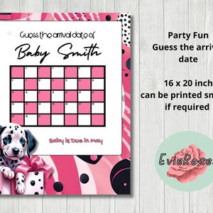 Puppy Baby Shower Invitation Bundle, Dalmatian Invite Hot Pink Party ...