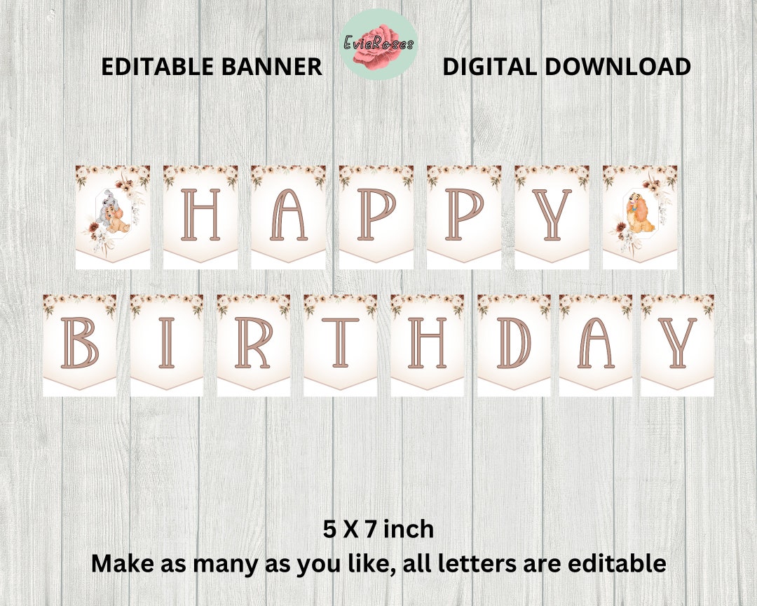 Lady Birthday Banner and Sticker Set, Printable Dog Party Decor - Etsy