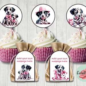 Puppy Baby Shower Invitation Bundle, Dalmatian Invite Hot Pink Party ...