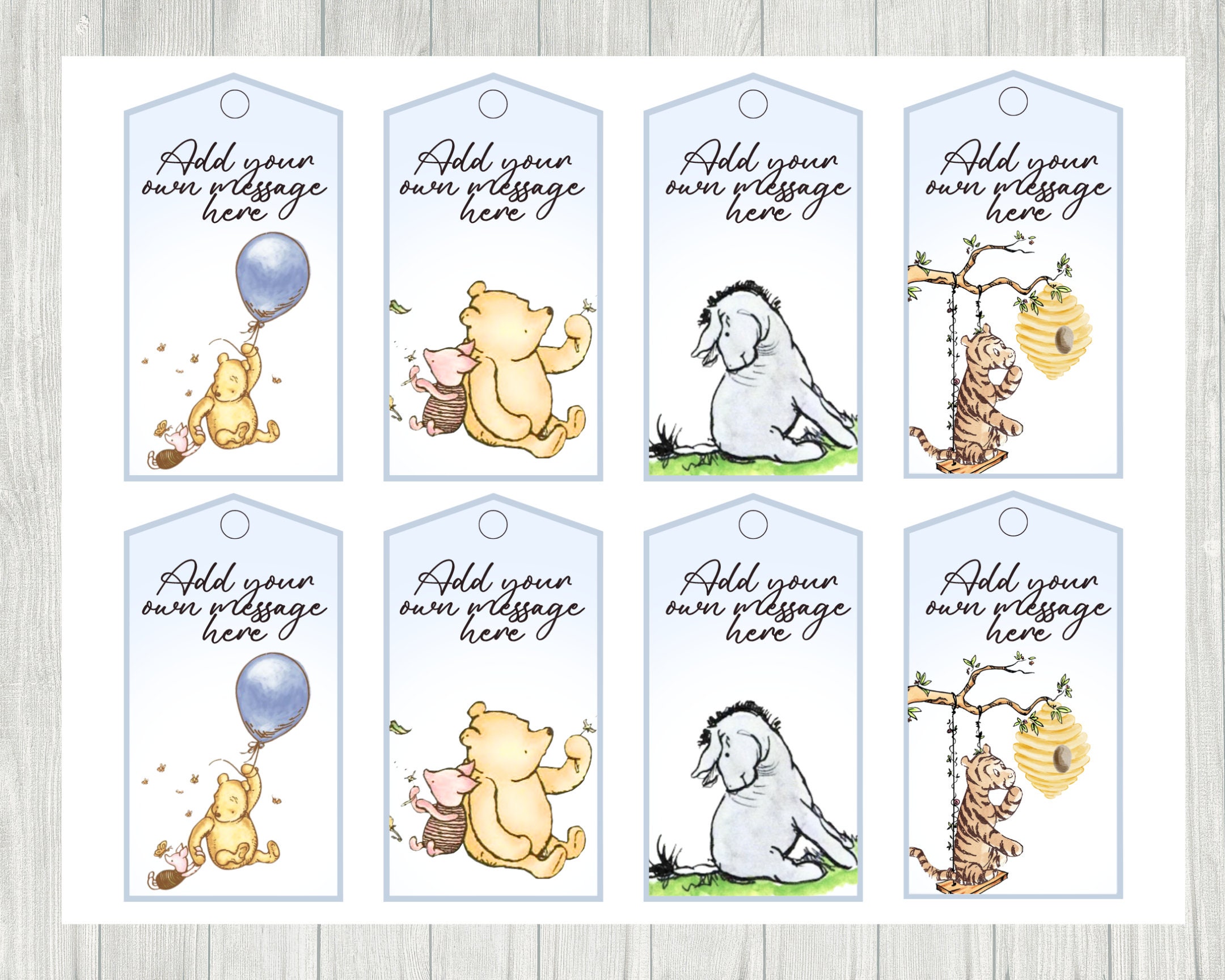 Blue Winnie Party Bundle Winnie the Pooh Bottle Labels Gift - Etsy