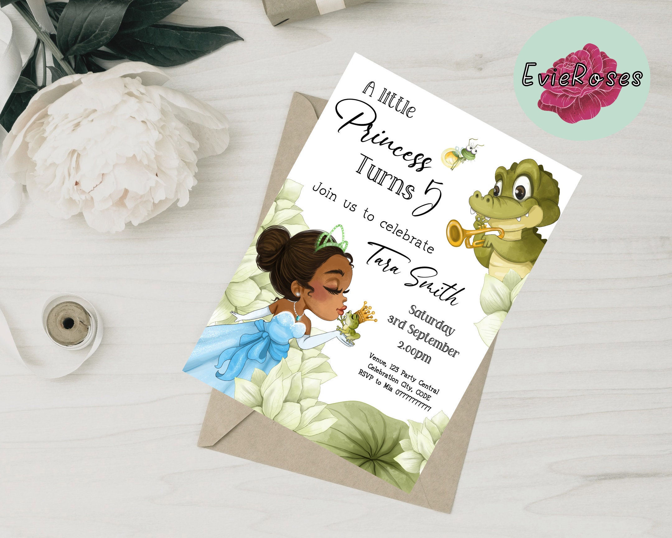 Princess and the Frog Invite Princess Taina Party Text Evite - Etsy UK