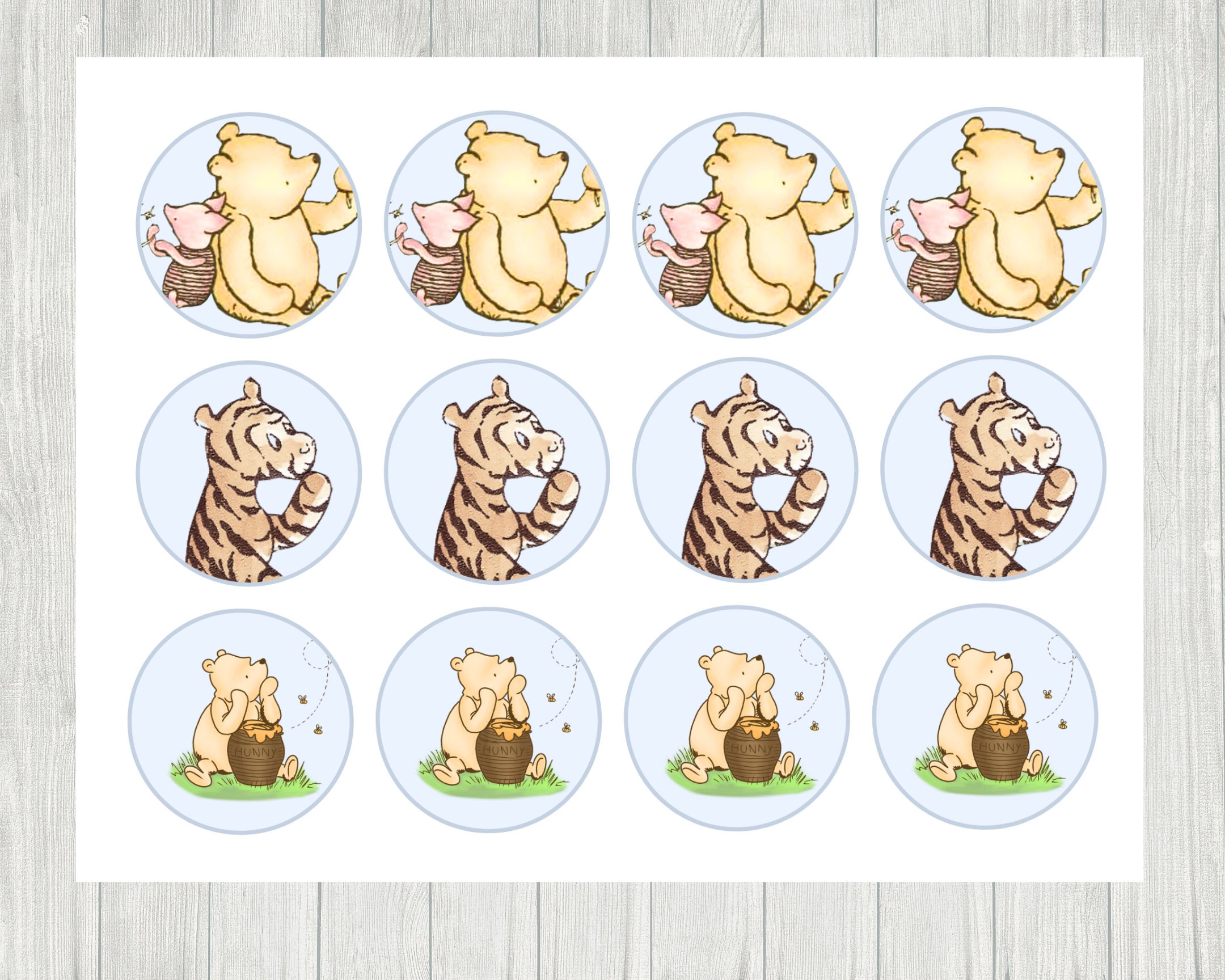 Blue Winnie Party Bundle Winnie the Pooh Bottle Labels Gift - Etsy