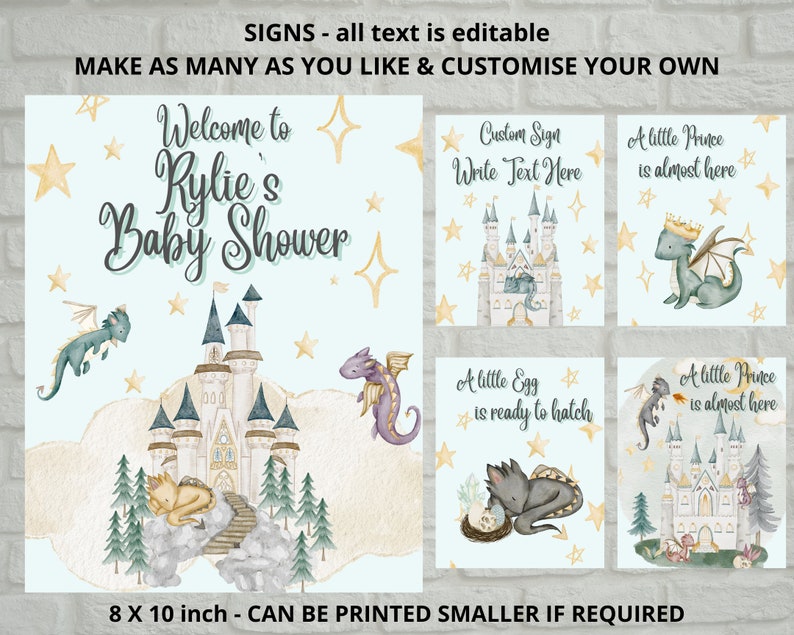 Dragon Prince Baby Shower Bundle: Mythical Kingdom Decorations (digital ...