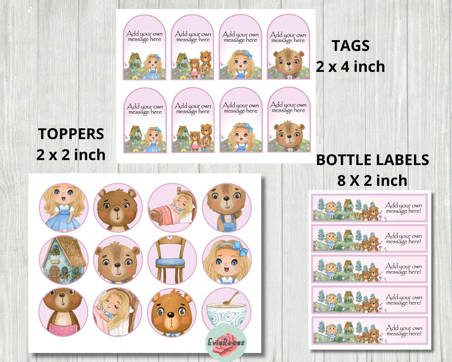 Goldilocks Birthday Party Decor: Story Time Printable Bundle (digital ...