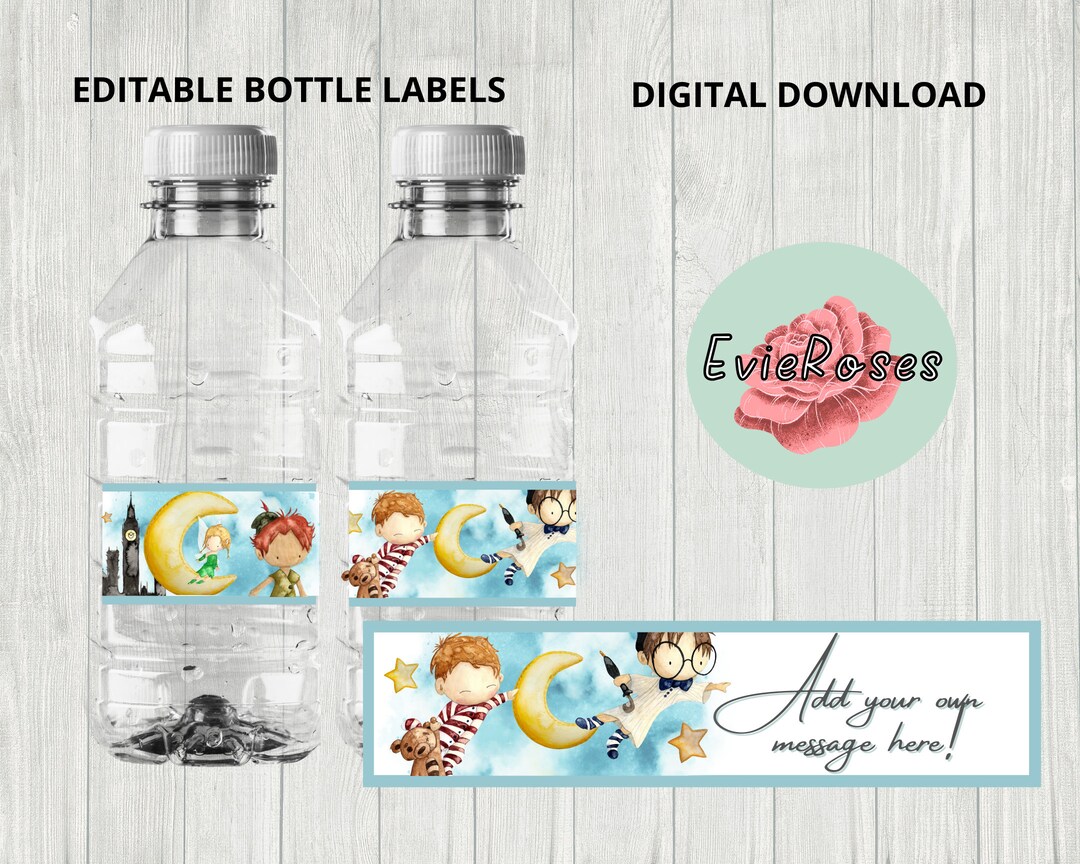 Peter Pan Bottle Labels, Printable Neverland Party Decor, Magical ...