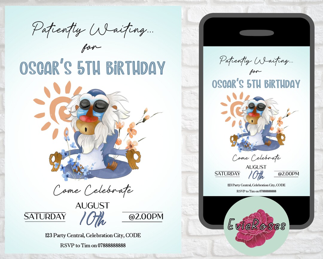 Cheeky Monkey Invitation, Whimsical Cartoon Evite, Funny Party Invite ...