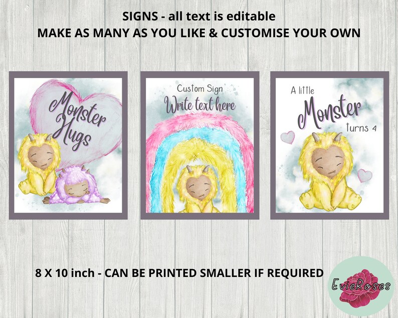 Monster Birthday Invitation Bundle: Rainbow Evite (digital Download) - Etsy