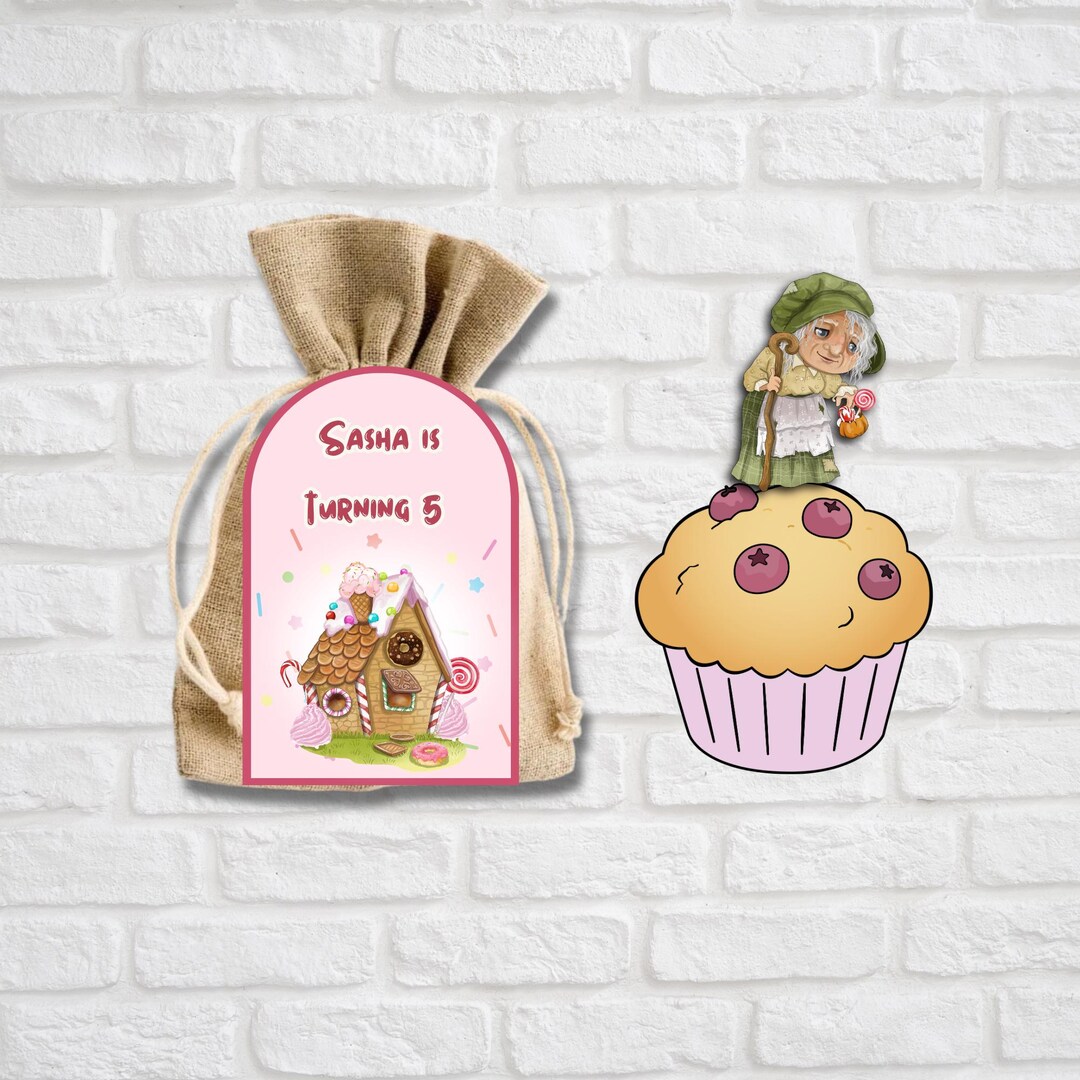 Hansel and Gretel Gift Tags and Cake Topper Bundle, Printable (digital ...