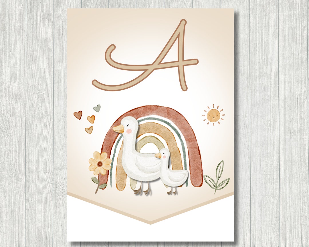 Duckling Birthday Banner: Boho Rainbow Party Decor (digital Design) - Etsy