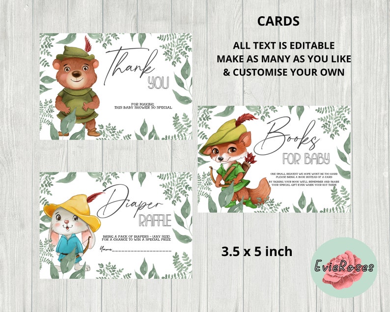 Robin Hood Baby Shower Bundle: Editable Invite, Signs (digital Design ...