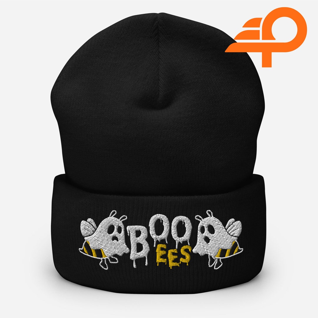 Boo Bees Beanie Bees Embroidered Hat Spooky Halloween Sheet - Etsy