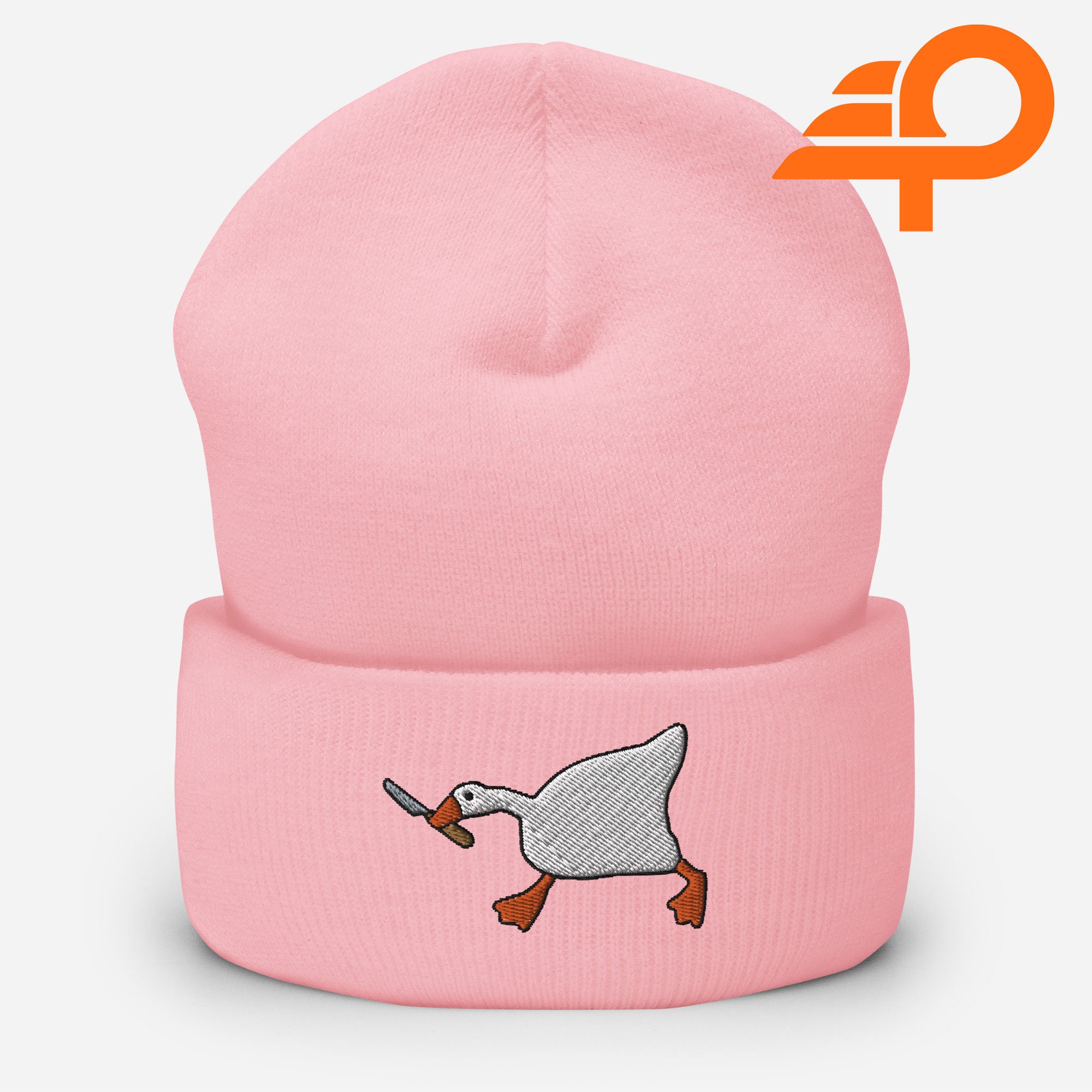 Duck With Knife Beanie, Funny Meme, Duck Embroidered Beanie, Warm ...