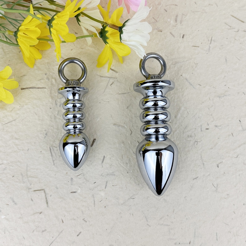 2 Sizes Stainless Steel Spiral Anal Plug With Ring, Anal Training Small ...